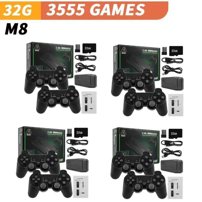 4pcs 32G 3555 Games - M8 Retro Game Stick Console de jeu vidéo portable ...