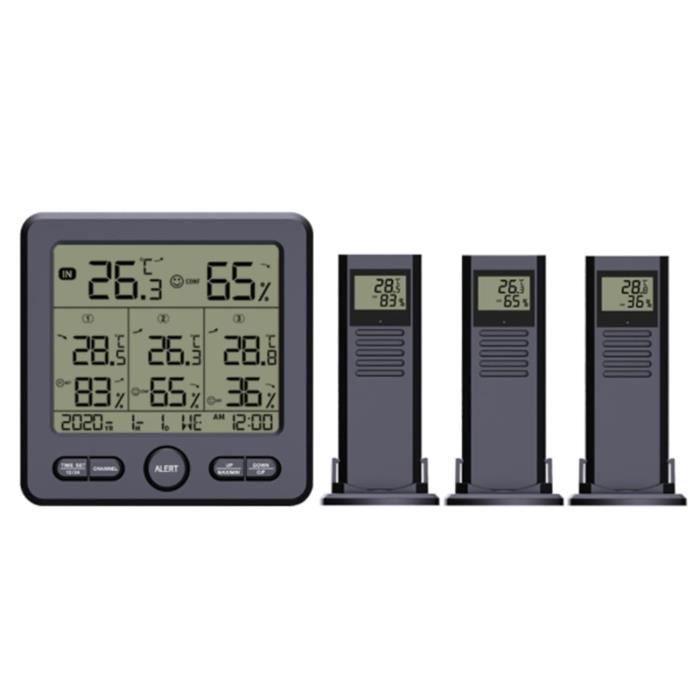 Station Météo Sans Fil Avec 3 Capteurs Extérieurs, Thermomètre Intérieur Et Extérieur ...