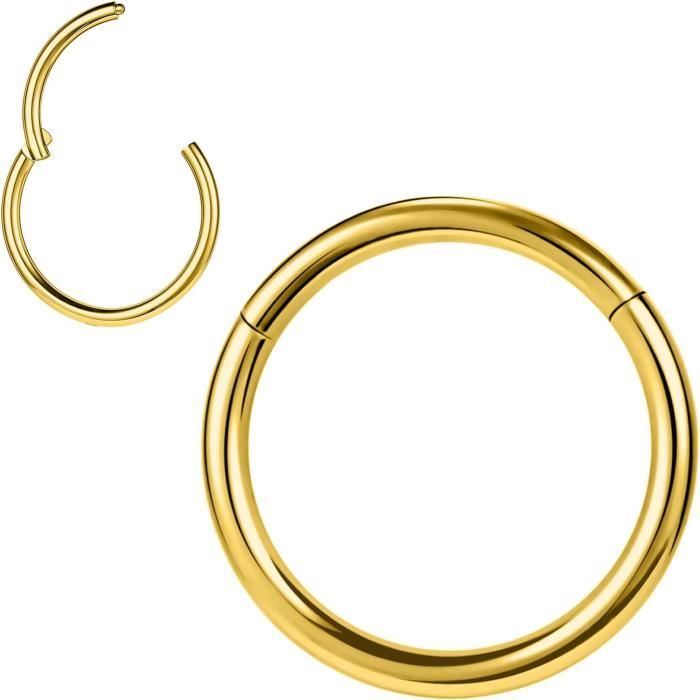 1 Pièce 20G 18G 16G 6-7-8-9-10 Mm Atsm F136 En Acier Titane Cartilage Tragus Helix Lèvre Anneaux ...