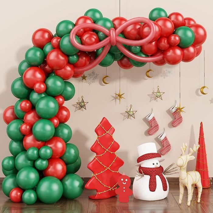 Arche de ballons de Noël,guirlande d'arche de ballons rouge,vert,kit de ...