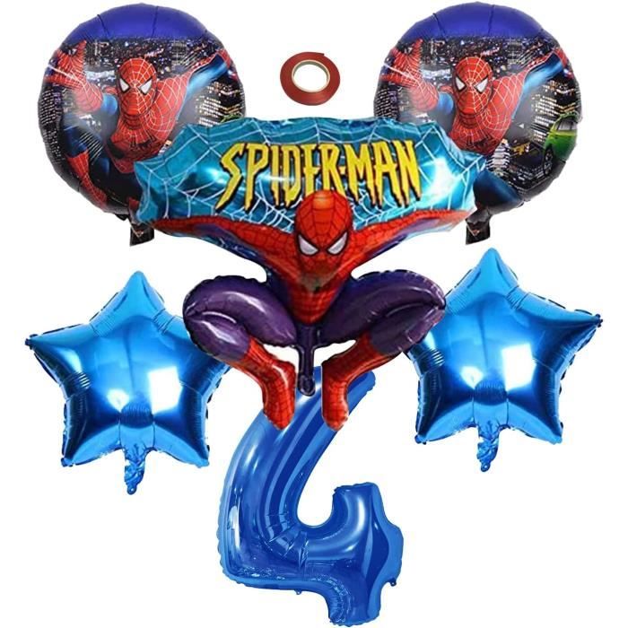 Spiderman Ballon Aluminium Numéro 4,6pcs Spiderman Ballons,Decoration ...