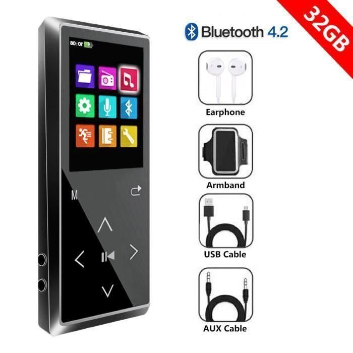 Lecteur de Musique MP3 Bluetooth 4.2 Baladeur MP4 Lecteur Metal Player ...