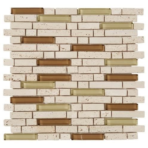 MOSAÏQUE PIERRE NATURELLE SUR FILET BEIGE 30 X 30 CM A CARRELER MUR SOL ...