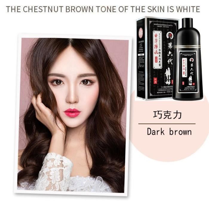 Brun foncé 500 ml - Shampoing à coloration naturelle rapide en 5 ...