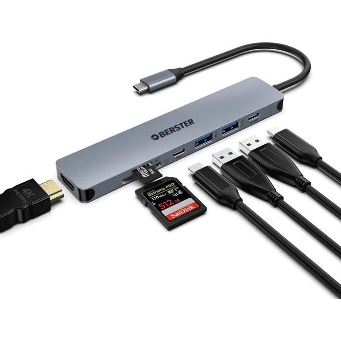 Hub Usb C Double Écran 7 En 1 Avec Hdmi 4K, Station D'Accueil Multiport ...