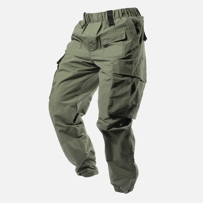Pantalon de jogging Cargo pour hommes - Vert - Multiples poches ...