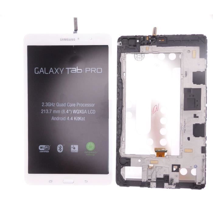 Ecran vitre tactile et LCD assemblés avec châssis blanc pour Samsung Galaxy Tab Pro 8,4 T320N ...