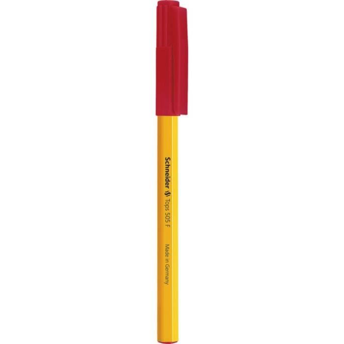 Stylo à bille - SCHNEIDER - Tops 505 - Rouge - Pointe Fine - 0.4 mm ...