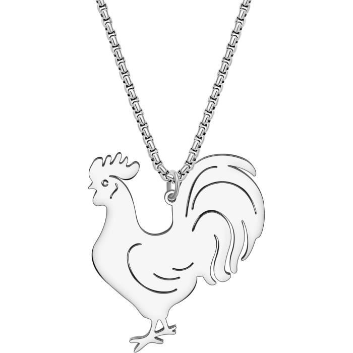 Collier Poulet Poule Coq En Acier Inoxydable Bijoux Animaux De Ferme ...