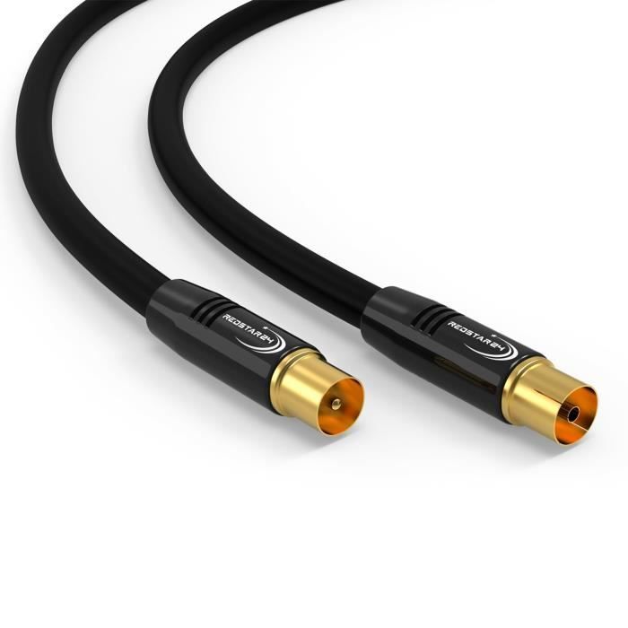 Câble d'antenne 30m Noir - Mâle à Femelle IEC Coaxial - Câble Coaxial ...