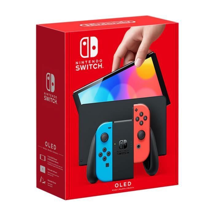 Console portable - Nintendo - Switch OLED - Bleu néon/Rouge néon - 64 ...