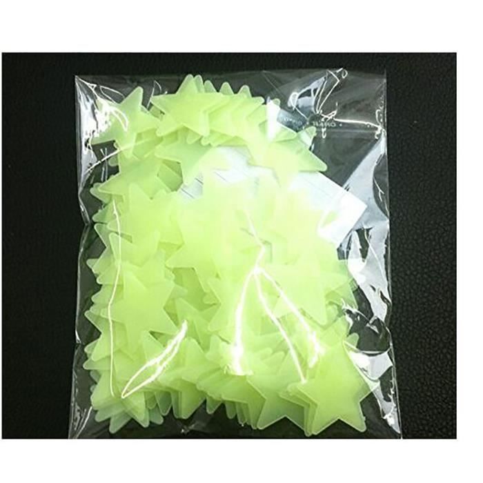 SSStancy 100pcs étoiles Autocollant Sticker Mural Phosphorescent ...