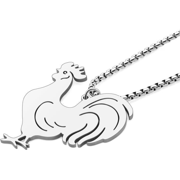 Collier Poulet Poule Coq En Acier Inoxydable Bijoux Animaux De Ferme ...