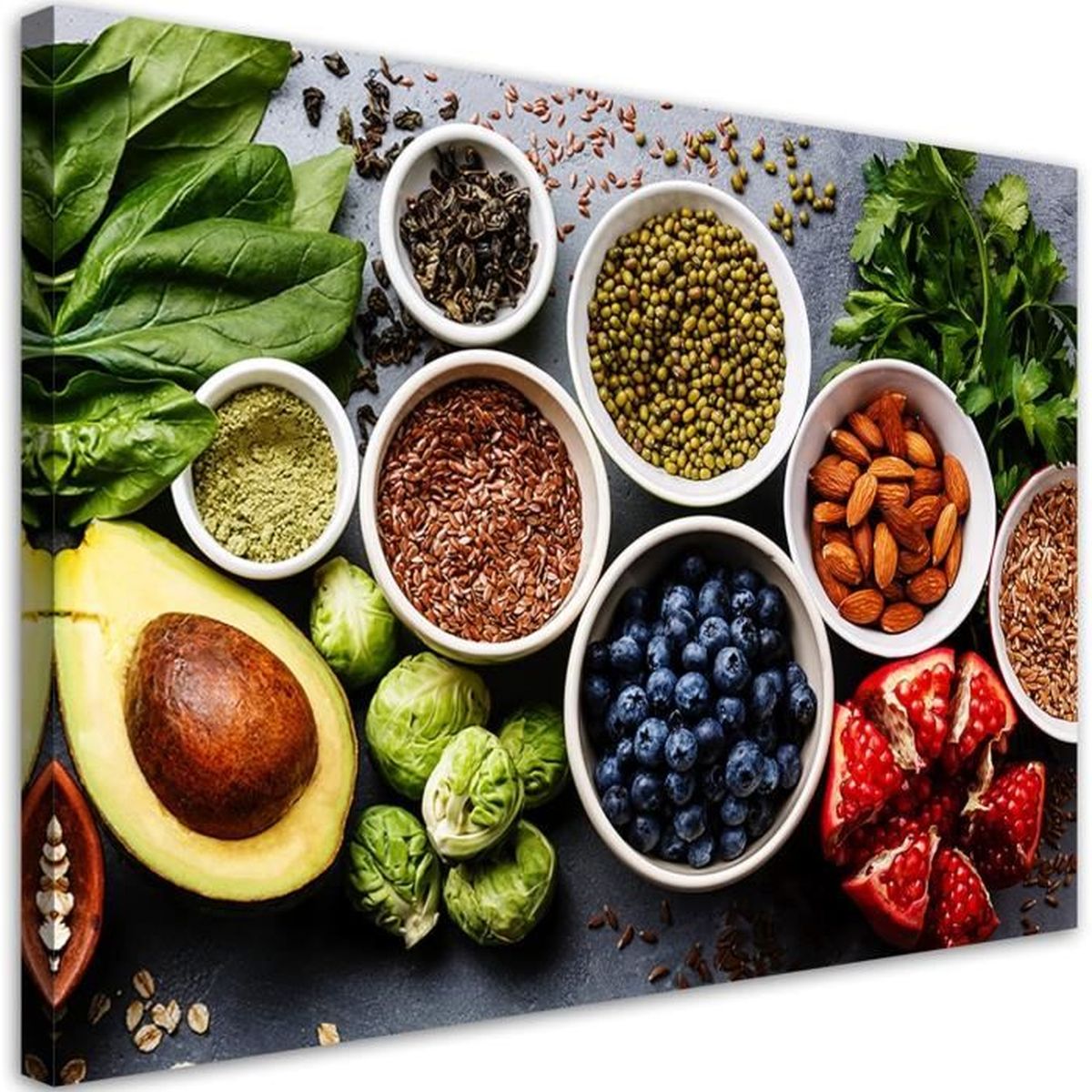 Tableau décoration murale Fruits et Légumes Cuisine Épices 30x45cm ...