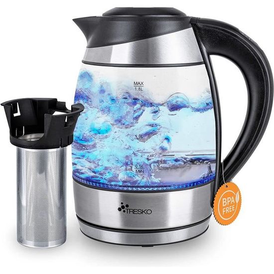 Bouilloire Électrique En Cristal 1.8 L Avec Infuseur À Thé Et Filtre À ...
