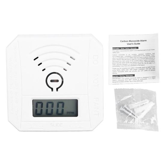 Mxzzand Alarme CO Mini alarme de CO avec écran LCD, haute sensibilité ...