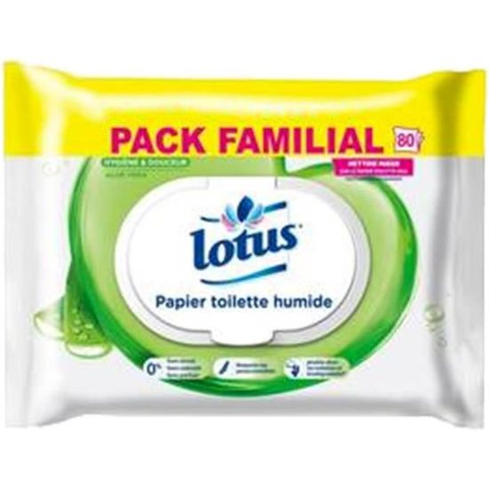 Lotus Papier Toilette Hde “Aloé Véra” Pack Familial 80 Lingettes (lot ...
