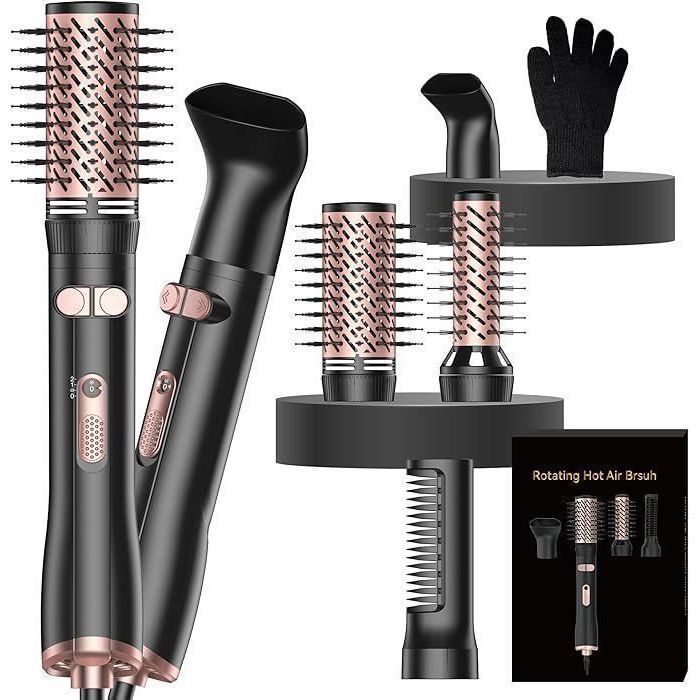 Brosse Soufflante Rotative 4 en 1, 1000W - Pour Cheveux Doux et ...