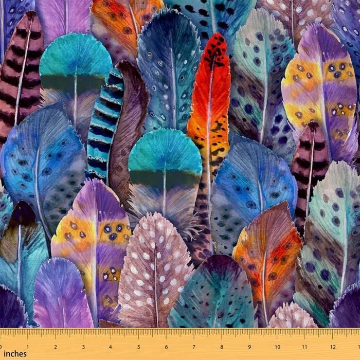 Tissu Décoratif En Forme De Plumes D'Aquarelle Au Mètre - Tissu En ...