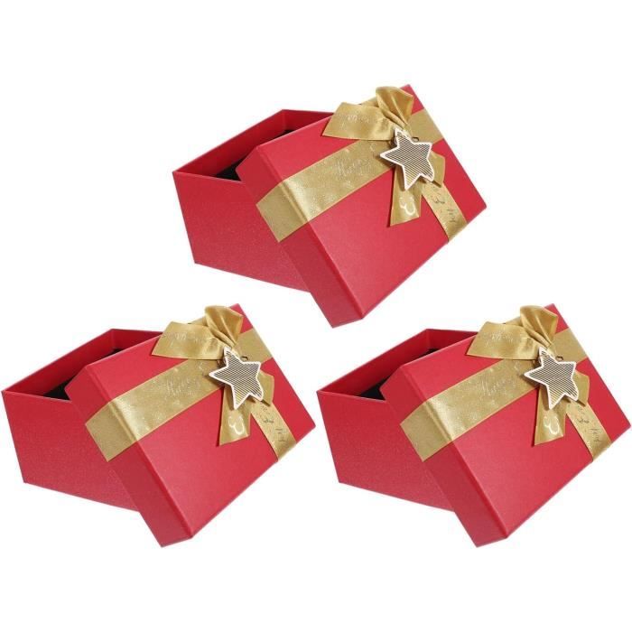 Coffrets Cadeaux Rouges Avec Ruban 3 Pièces Boîte Cadeau Rouge En ...