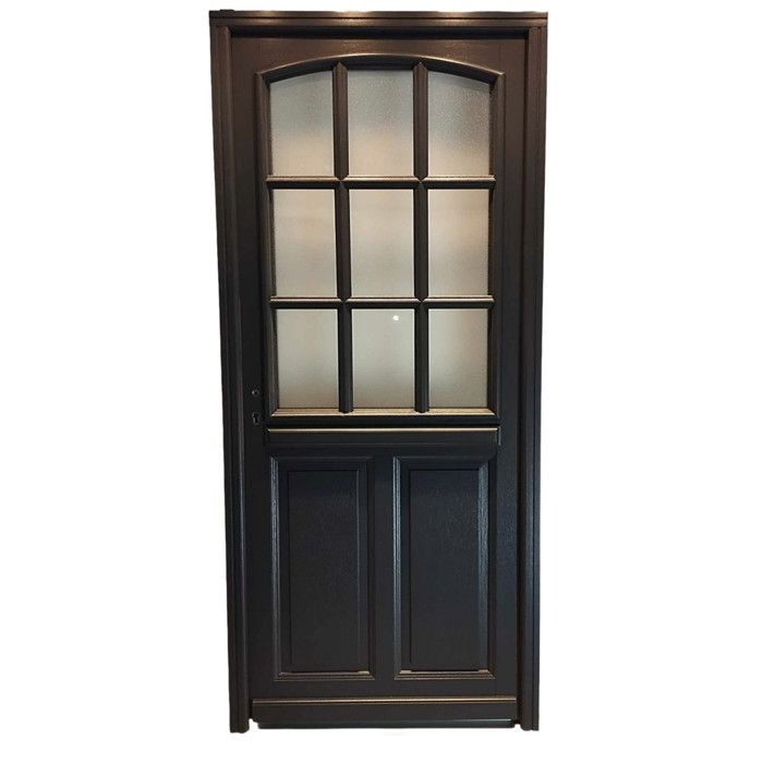 Porte d'entree Bois vitree, Alicia, gris RAL7016, H,215xl,80 p, droit ...