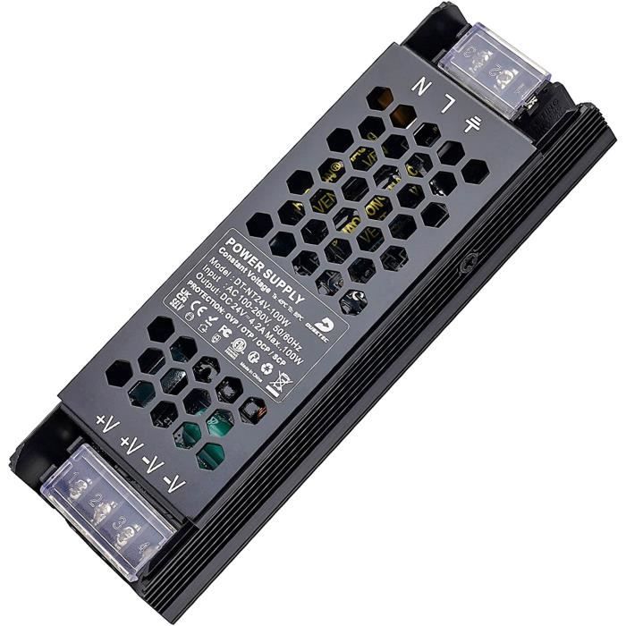 Transformateur LED 24V Driver 100W, Alimentation Transfo 4,2A Adaptateur, Conducteur à Tension ...