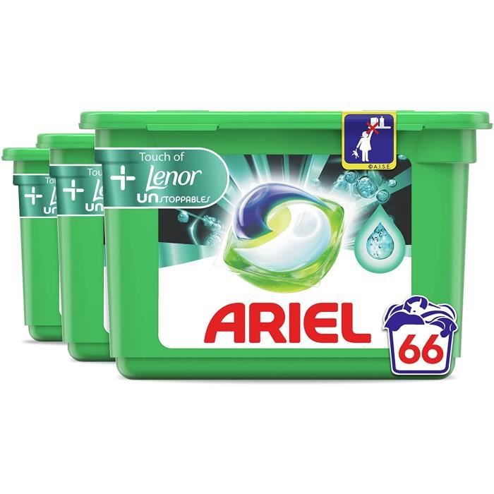 Power all-in-1 pods lessive capsules, 66 lavages (22 pods x 3), avec ...