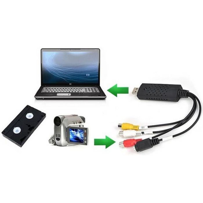 Convertisseur VHS vers USB Adaptateur PC TV Audio Vidéo DVD USB 2.0 ...