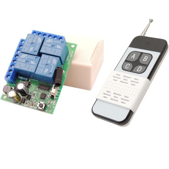 Télécommande de Remplacement,Télécommande universelle 433MHz AC220V 10A ...