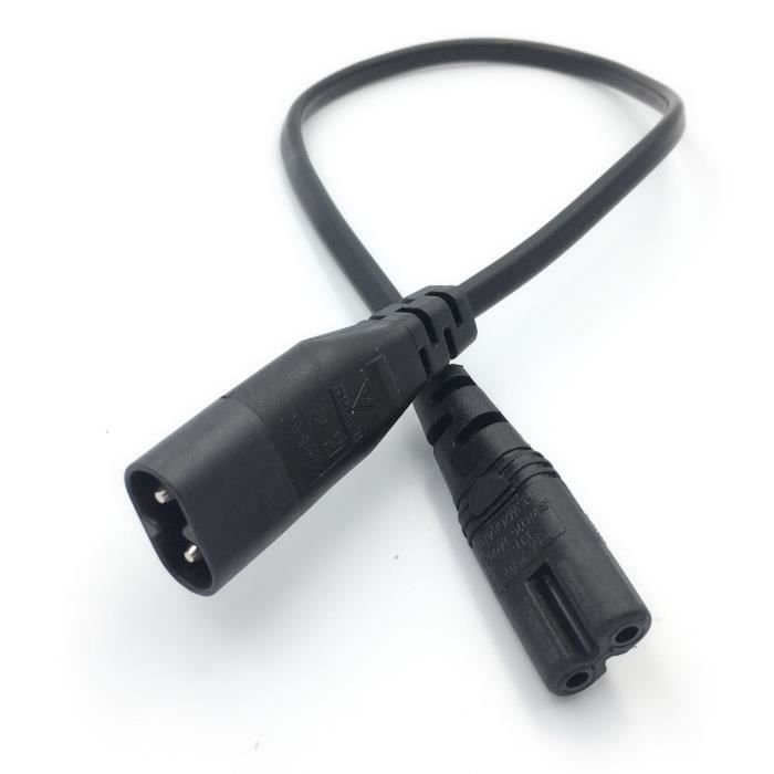 Noir Prise Iec 60320 C8 À C7 Câble Adaptateur Principal Extension