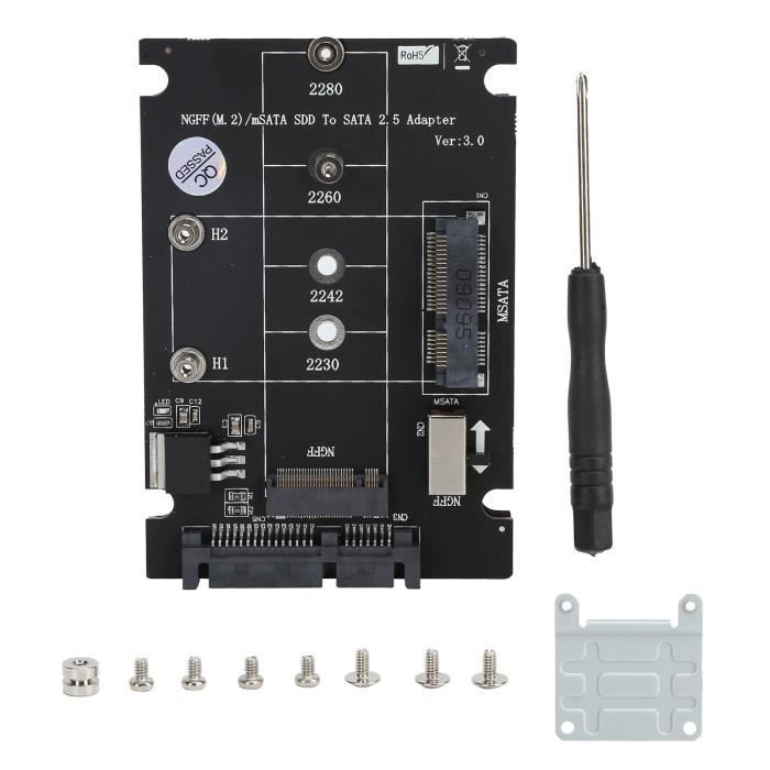 Cikonielf carte MSATA M.2 vers SATA Carte adaptateur SSD 2 en 1 MSATA M.2 vers SATA Interface ...
