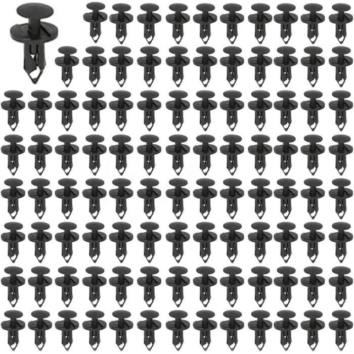 Fixation En Plastique, 100Pcs Voiture Clips, Clips De Fixation Rivet ...