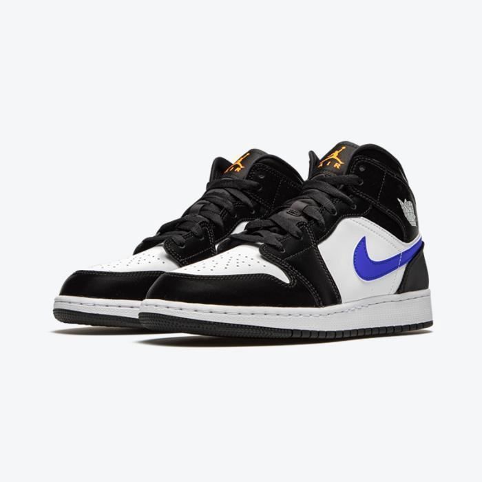 Air Jordan 1 Baskets Homme Et Femme-Noir, Blanc, Bleu Noir, blanc, bleu ...