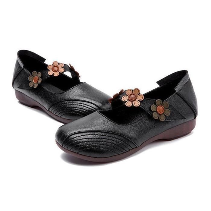 Akozon Chaussures en cuir pour femmes Femmes chaussures en cuir Style ...