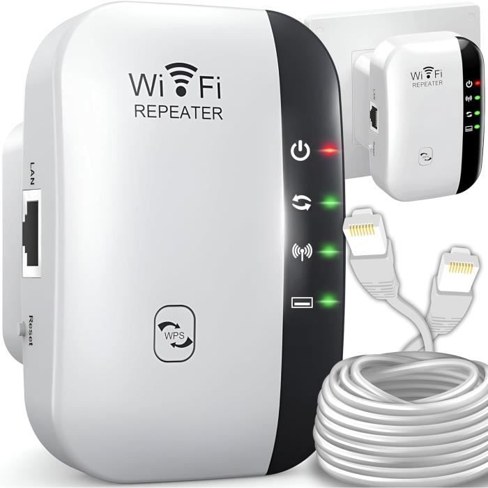 Retoo Répéteur Wi-Fi 2,4 GHz, 300 Mbit-s, amplificateur Wi-Fi, port ...