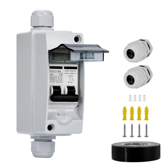 Dc 12 V-400 V Disjoncteur Miniature 15A, Ip65 Disjoncteurs Électriques ...
