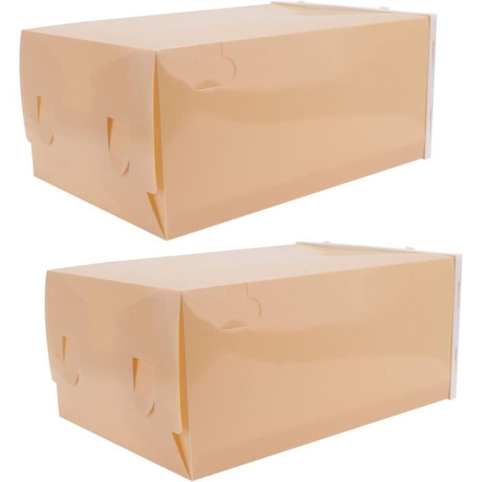 2Pcs Boîtiers De Rangement De Chaussures En Plastique Jaune Type De Tiroir Type D' Ouverture ...