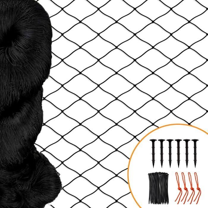 Filet De Protection Contre Les Oiseaux (7,5 M X 15 M) Avec Filet De 6 Cm Pour Clôture De Poulet ...