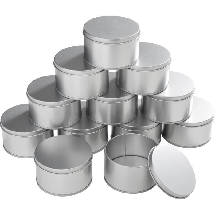 Boîte de rangement - VBS - Métallique ronde - 12 pièces - Ø 7,5 cm - H ...