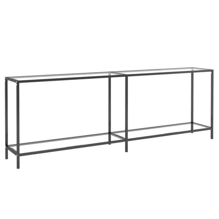 LIQ - Table d'appoint Haute qualité Table console Transparent 220x35x75,5 cm Verre trempé Q69083 ...