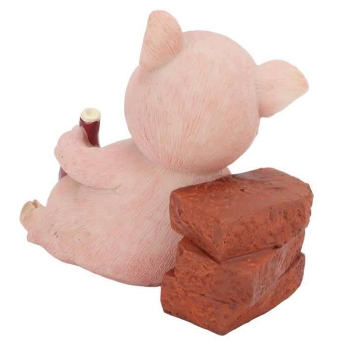 Dilwe figurine de cochon Statue de cochon résine matériel Style rétro ...