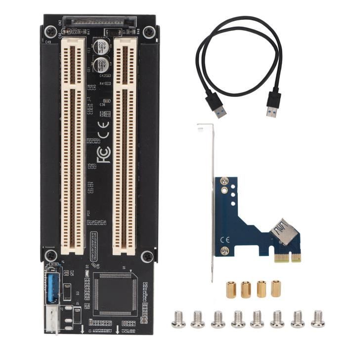 Carte de conversion double PCI carte PCI Express Carte PCI E vers Double PCI pour WINXP ...