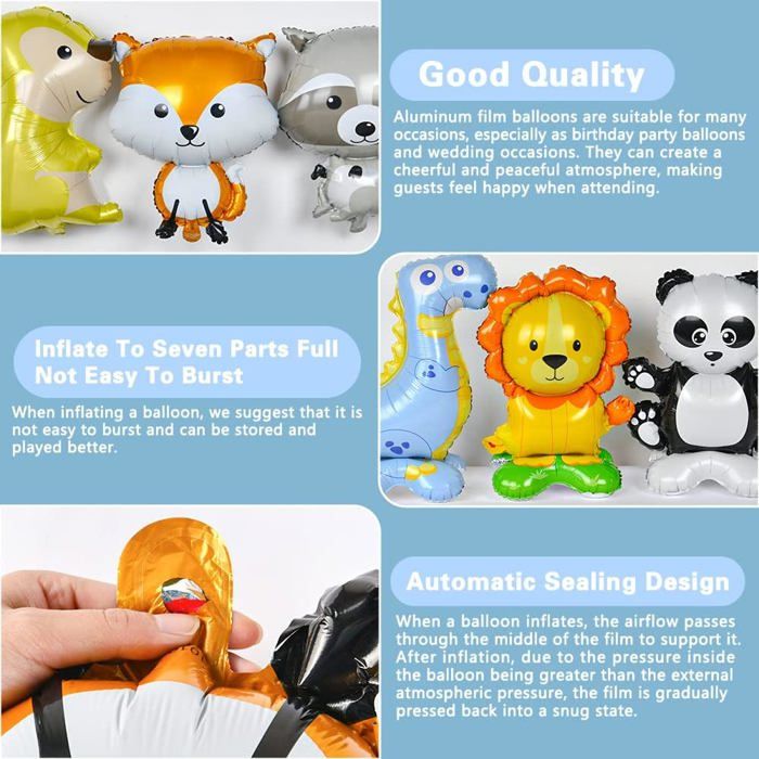 Ballons Animaux Jungle Decoration Anniversaire Garcon Fille Gant Animal ...