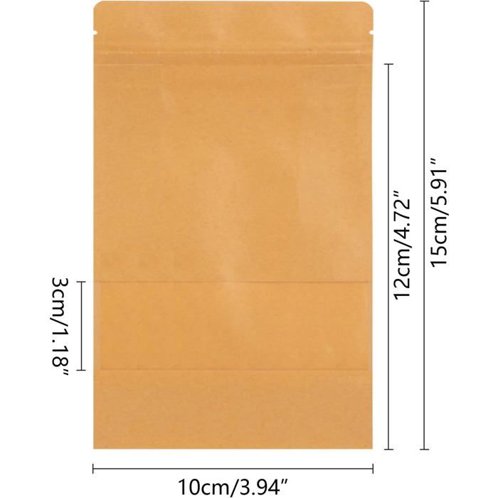 Sachet Kraft Alimentaire, Sachet Craft, Sachet Kraft Zip, Emballage ...