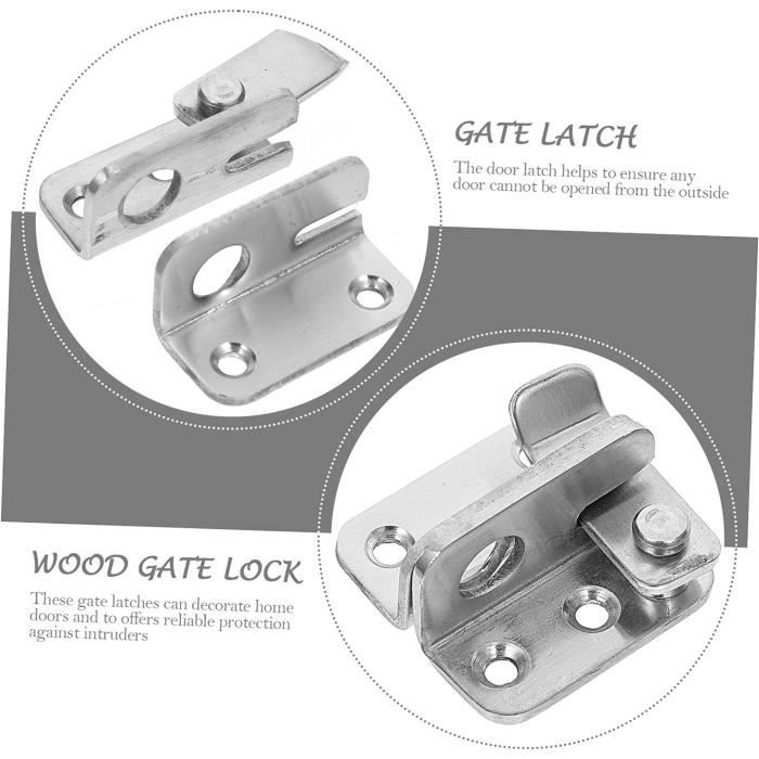 4 Pièces Loquet De Porte Serrure À Chaîne De Porte Cadenas De Porte De Grange Noir Robuste ...