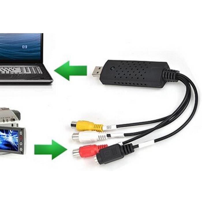 Convertisseur VHS vers USB Adaptateur PC TV Audio Vidéo DVD USB 2.0 ...