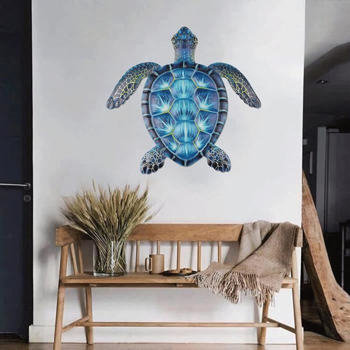 Art Mural en Métal de Tortue de Mer Silhouette Décoration Murale, 3D ...