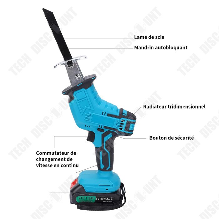TD Scie alternative sans fil Scie alternative sans balais 100W Scie ...