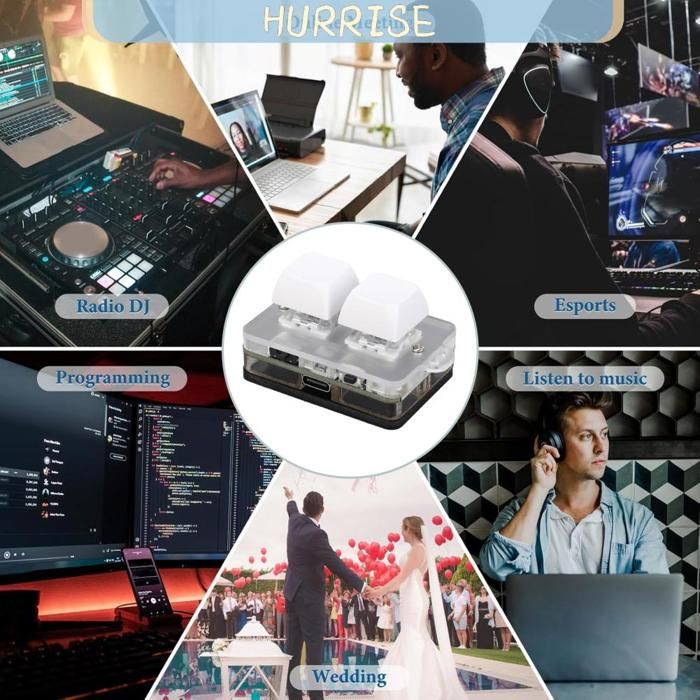 2 Key Keyboard Programmable Mini Clavier Mécanique avec un Interrupteur ...