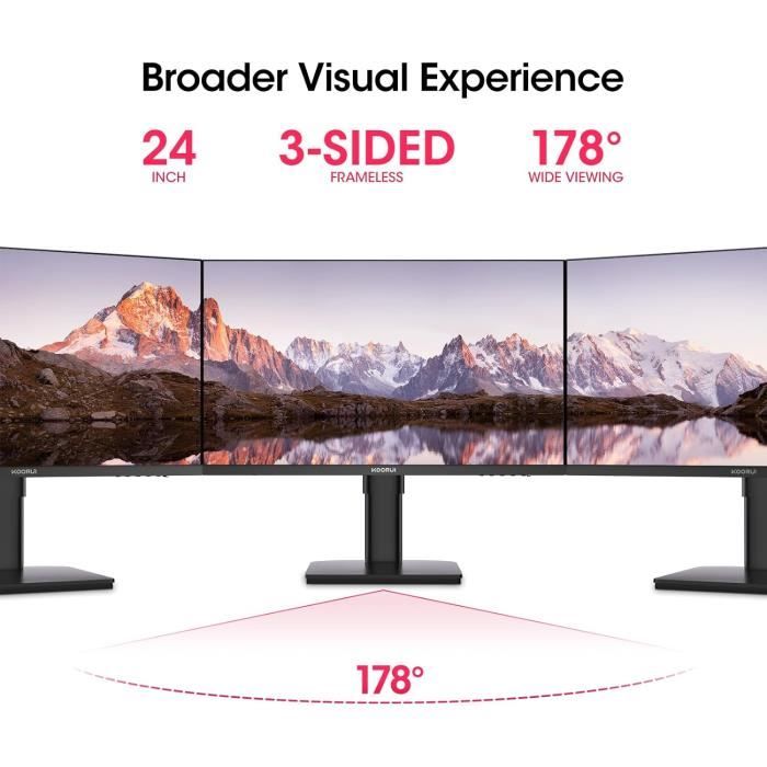 Ecran Pc 24 Pouces, Moniteur Pc Fhd, Ips, 16:9, Hauteur Réglable, Eye ...